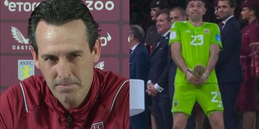 FOTO. La carita del "Dibu" Martínez en su regreso al Aston Villa