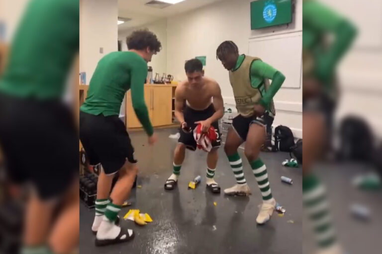 Jugadores del Sporting de Lisboa celebraron al ritmo de Standly