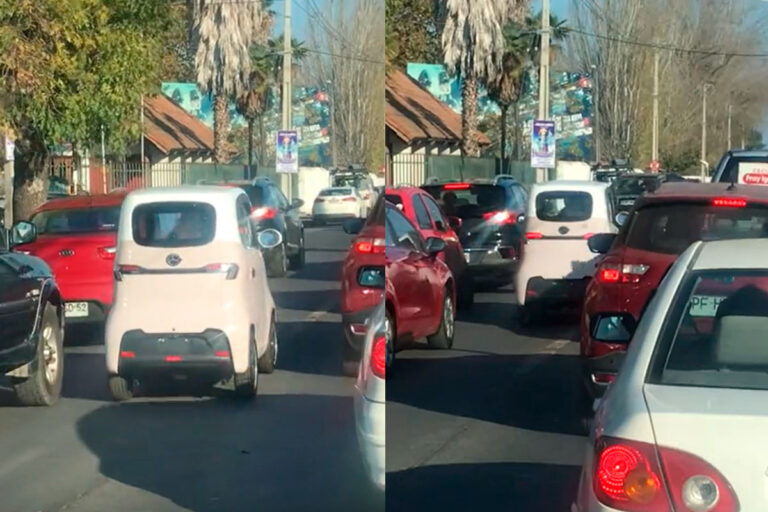 Graban "auto más barato del mundo" en Curicó manejando mal