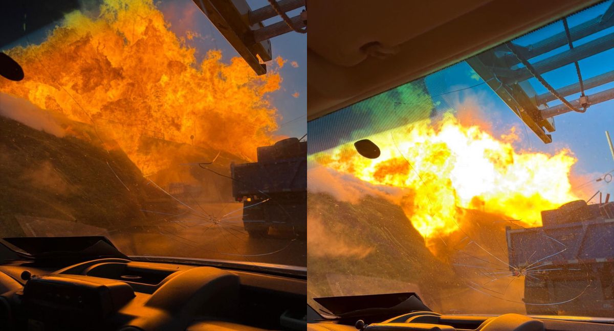 "Gente empezó a saltar de la autopista hacia abajo, prendida en fuego ...